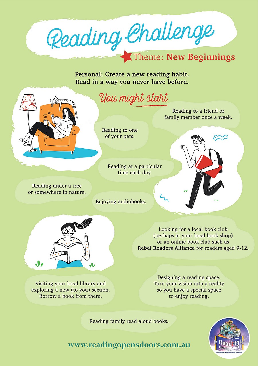 Reading Challenge - New Beginnings theme - Blog - Reading Opens Doors